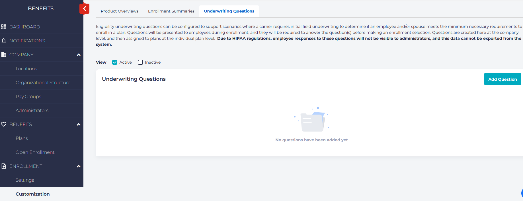 How to Set Up Eligibility Underwriting Questions – HCM Help Center