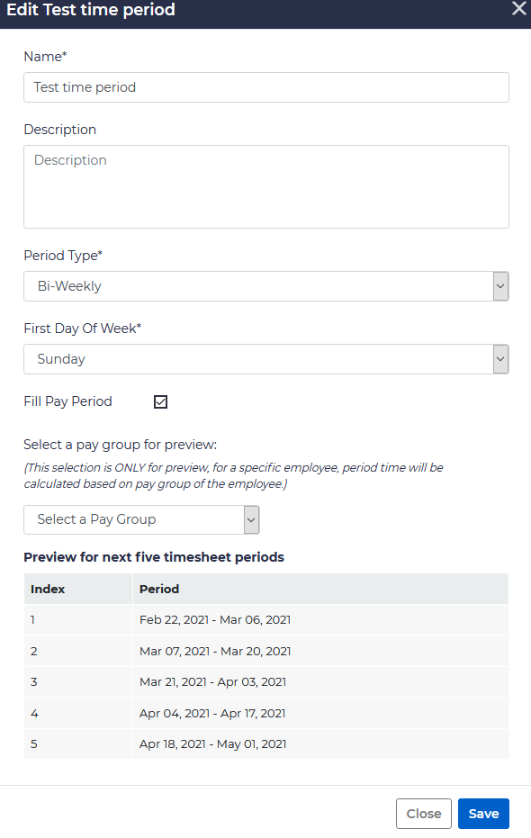 Create a Timesheet Period – HCM Help Center