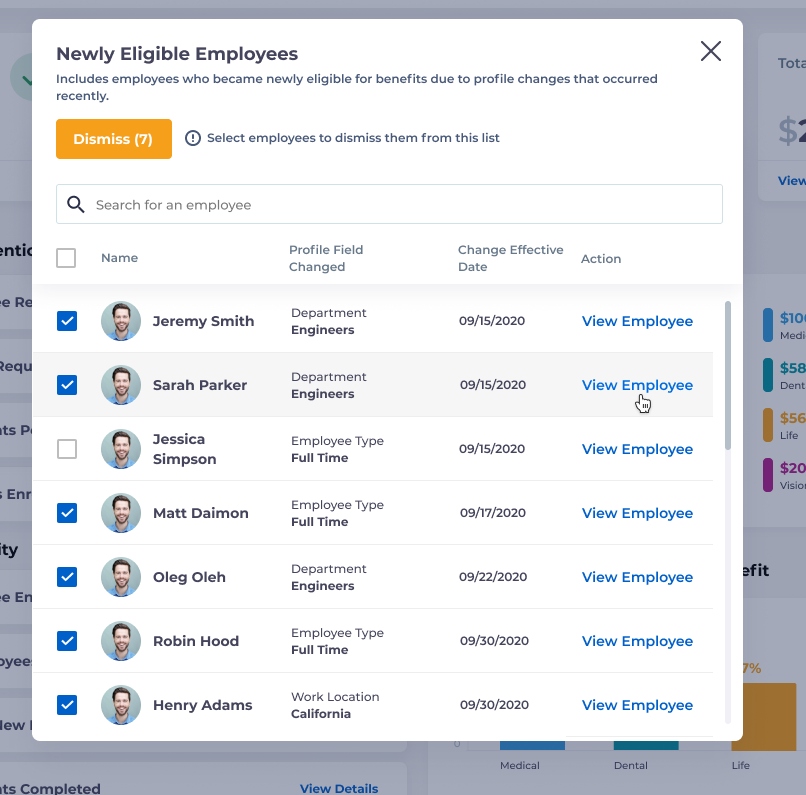 Dashboard – Newly Eligible Employees – HCM Help Center