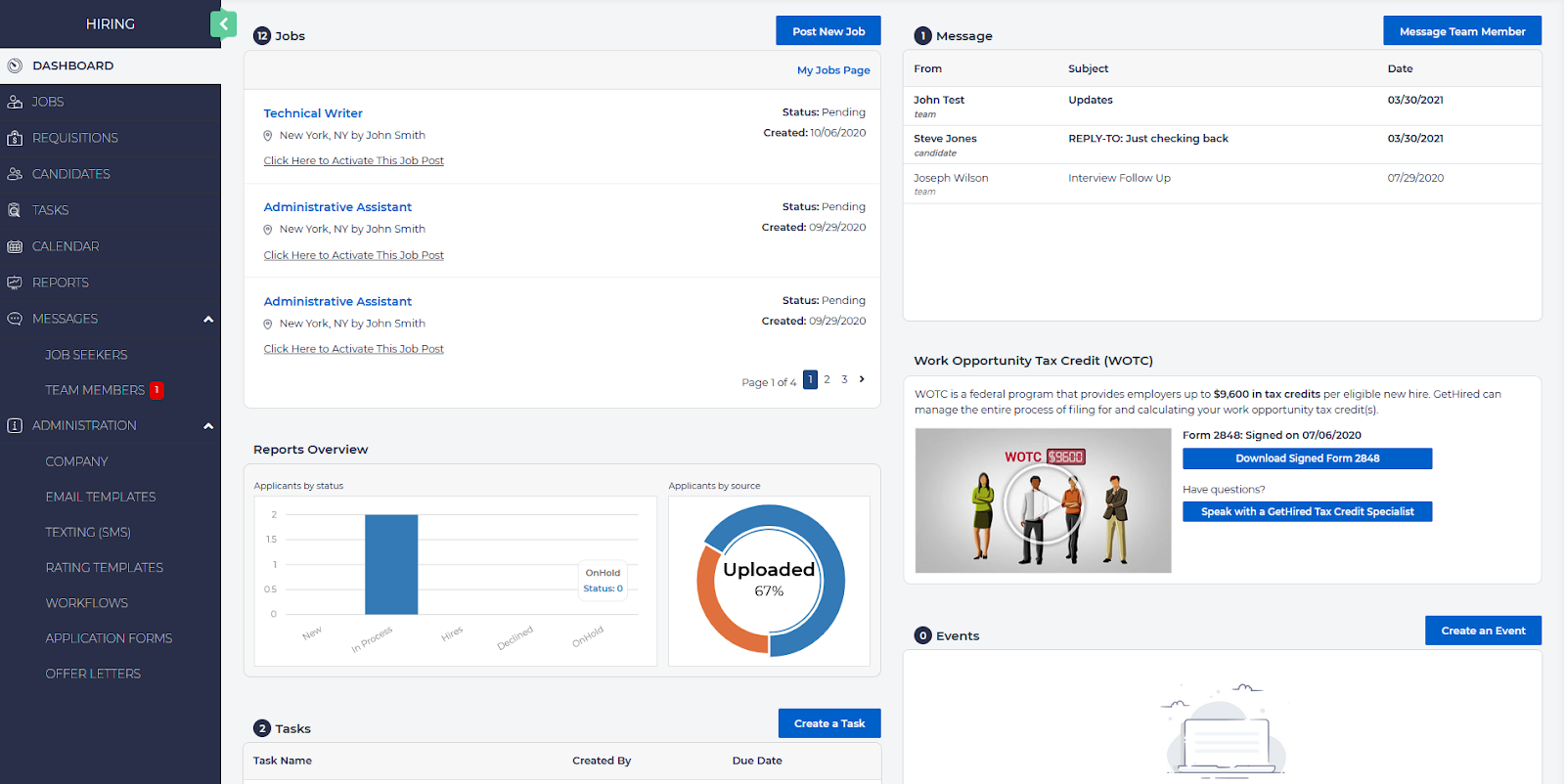 The Hiring Dashboard Layout – HCM Help Center