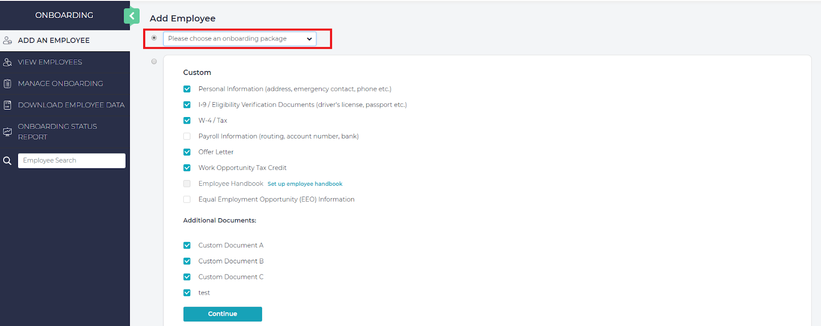 How to Create Onboarding Packages – HCM Help Center