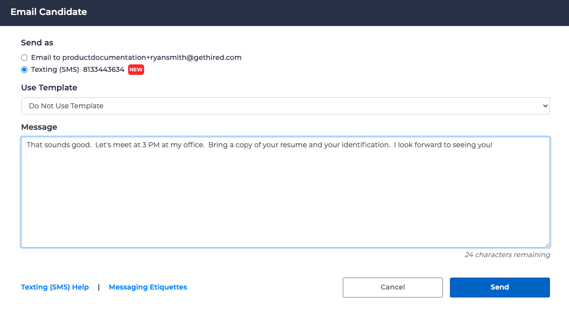 Text (SMS) Messages – HCM Help Center