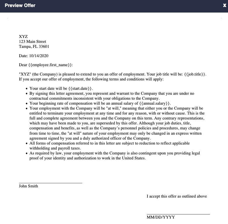 Offer Letters – HCM Help Center