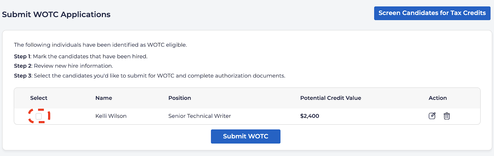 How to Place a WOTC Order – HCM Help Center