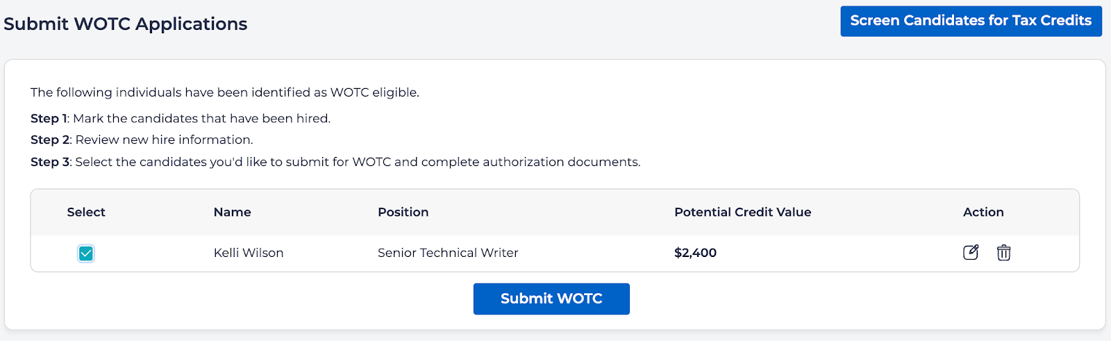 How to Place a WOTC Order – HCM Help Center