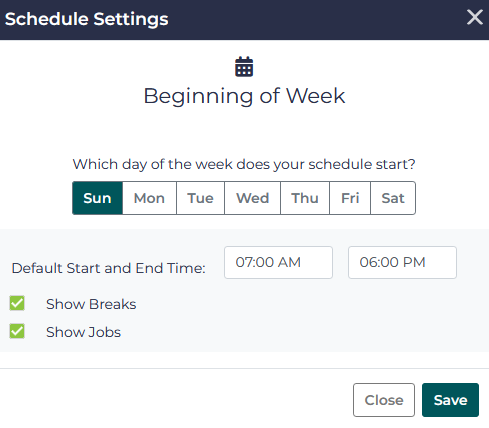 Set Schedule Settings – HCM Help Center