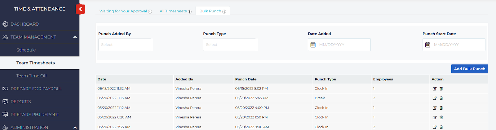 Team Timesheets – HCM Help Center